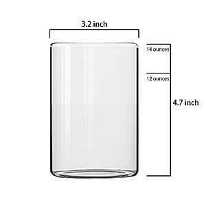 BILIHOM 12-Piece Drinking Glasses, Includes 6 Thin Highball Glasses (17oz) 6 Glass Cups (13oz),Clear Glass Tumbler For Water, Juice, Beer, Drinks, and Cocktails and Mixed Drinks