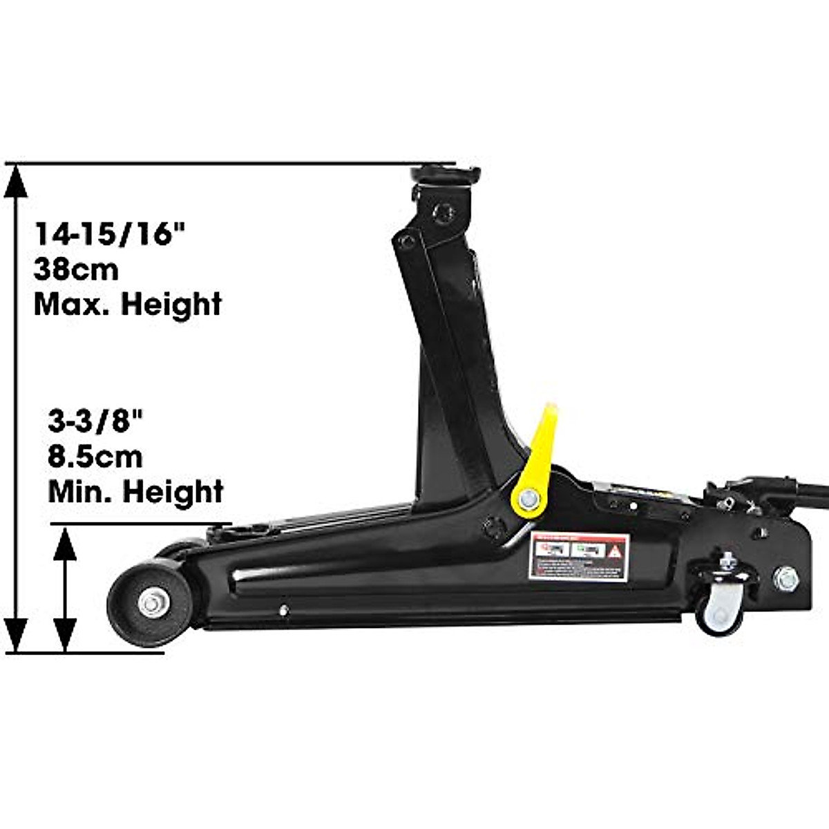 Torin TORT825051 Hydraulic Low Profile Trolley Service/Floor Jack with Single Piston Quick Lift Pump, 2.5 Ton (5,000 lb) Capacity, Black, Medium
