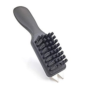 Durable Golf Club Groove Cleaner Brush and Golf Shoes Cleaner Brush Handle Dirt Mud Remover Cleaner Tools Retractable Zip-line Aluminum Carabiner (Shoe Brush and Club Brush)