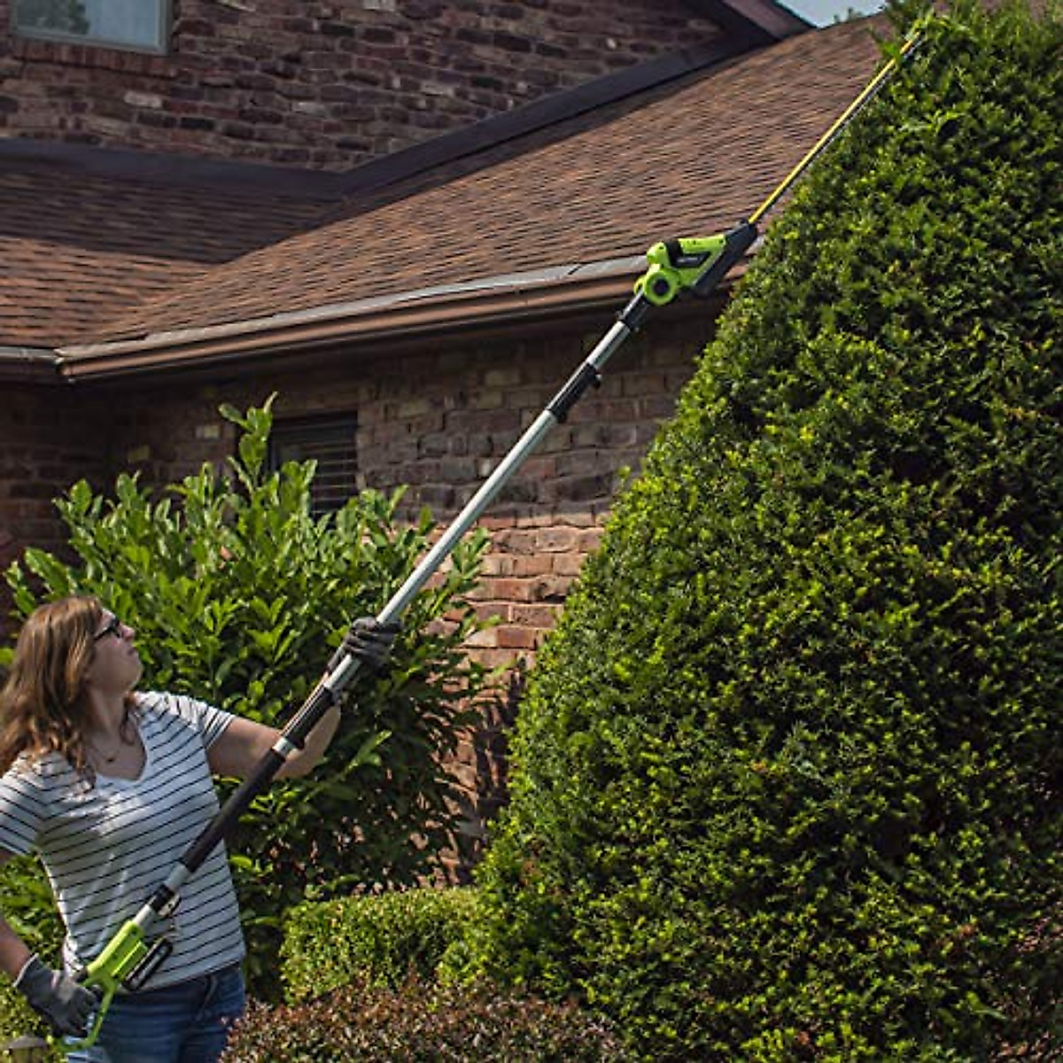 Earthwise LPHT12022 Volt 20-Inch Cordless Pole Hedge Trimmer, 20 inch, 2.0AH Battery & Fast Charger Included