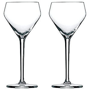 Amehla x The Educated Barfly Collection Coupe Glass Handblown Teardrop Nick and Nora Cocktail Glass - 6-ounce, Set of 2 Martini Glasses for Up Cocktails (Plain)