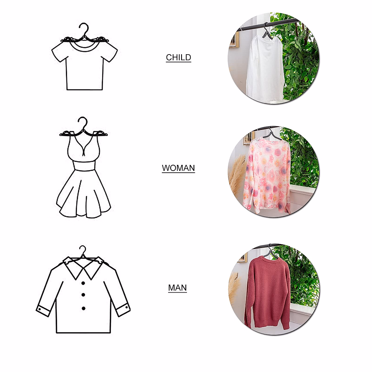 12 Pcs Black Travel Hangers - Portable Folding Clothes Hangers Travel Accessories Foldable Clothes Drying Rack for Travel