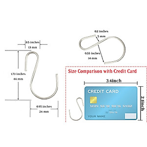 Yikla S Hooks for Hanging Plants, Clothes, S Shaped Hooks Made of Stainless Steel, Heavy Duty S-Hooks, 20 Pack