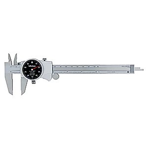 Mitutoyo 505-742-56 D6"TX-6 Dial Caliper, Black Face, 0.1"/Rev, 0"-6", 0.001"