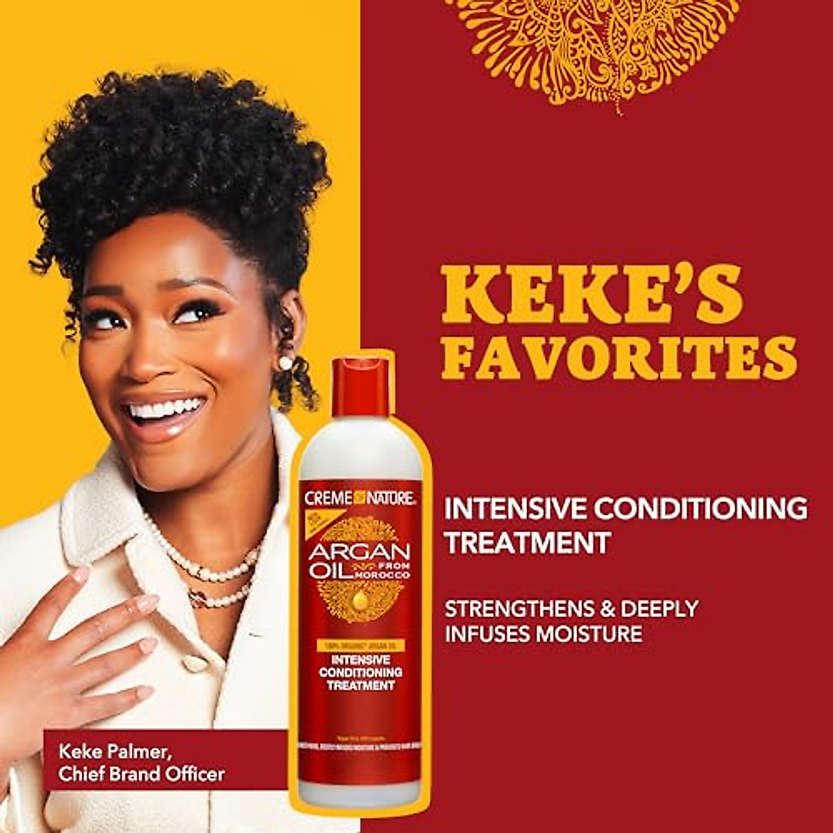 Creme of Nature, Argan Oil for Hair, Intensive Conditioning Treatment, Argan Oil of Morocco, Moisturizing Hair Care, 12 Fl Oz