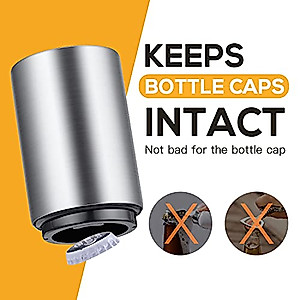 Swaytail Premium Beer Bottle Opener, Stainless Steel, Automatic Wine Bartender Tool, Press & Pop Lid Open, Potable, No Damage, Quick Open Cap for Kitchen Home Bar Restaurant Household Utensils