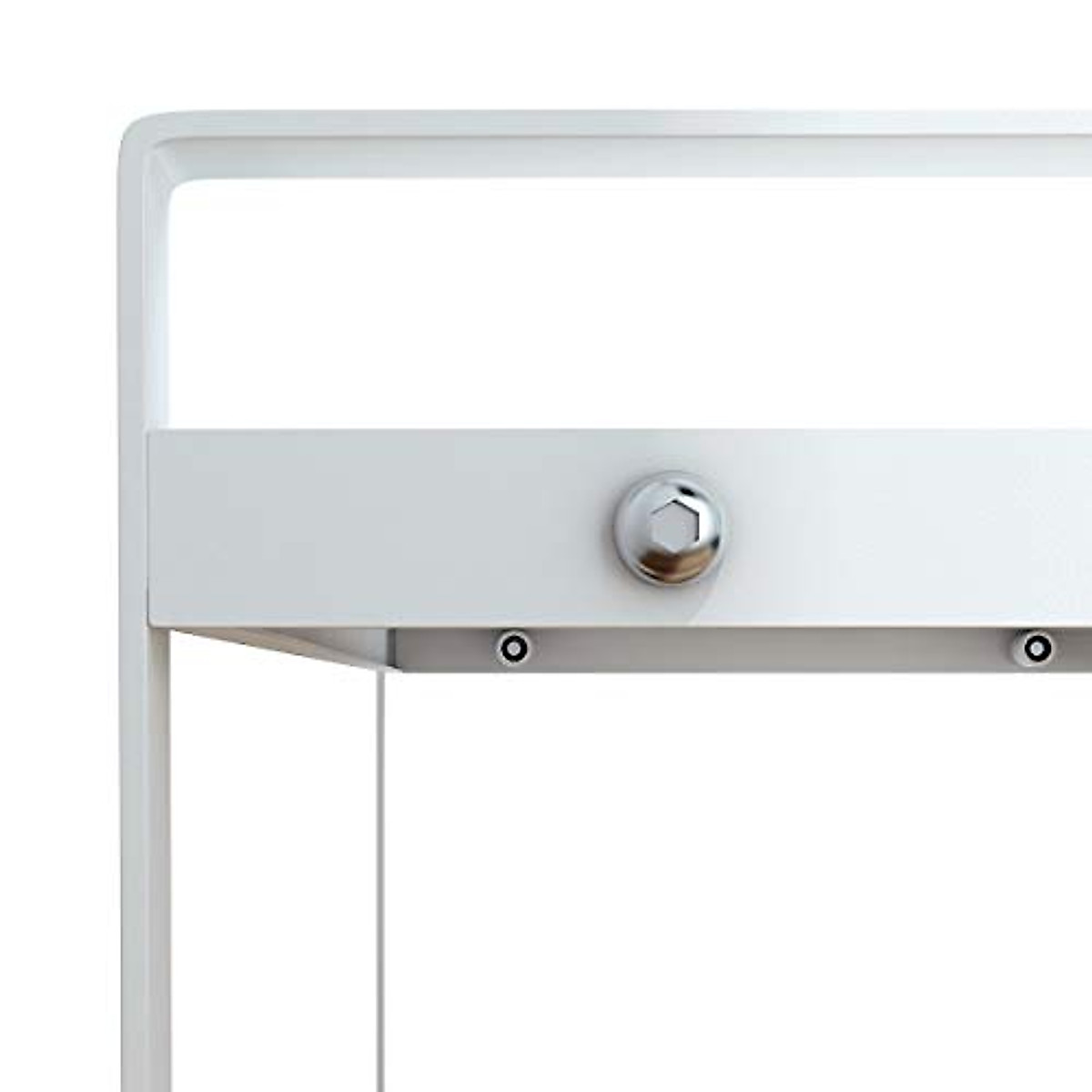 ideaglass Countertop Organizer, Cupboard Stand Spice Rack, 20" Cabinet Pantry Shelf, Organization and Storage for Kitchen Bathroom, Metal Plate Milky White