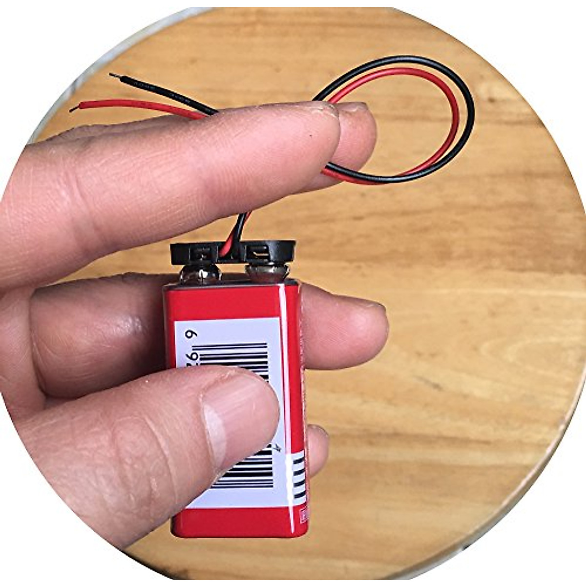 LAMPVPATH (Pack of 5) T-Type 9V Battery Connector, 9 Volt Battery Clip, 9V Battery Clip Connector with Wire and Hard Buckle Plastic Housing