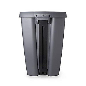 Umbra Brim Kitchen Trash Can 13 Gallon (50L) Waste Bin with Lid, Silver