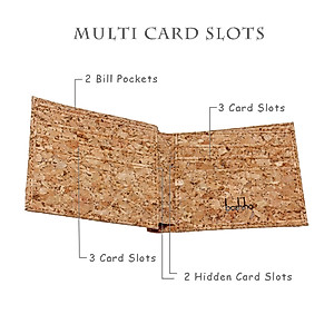 boshiho 2 Pcs Cork Wallet Slim Design Bifold Credit ID Card Holder Purse Unique Vegan Gift Ideas