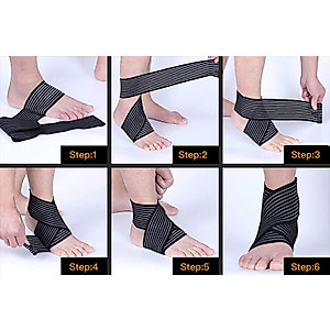 Ankle Brace Bandage, Elastic Breathable Compression Wrap Ankle Support Sleeves, Adjustable Ankle Support Brace Sleeve for Arthritis Reduce Swelling Basketball Sports Joint Pain Injury Recovery, 2 Pack