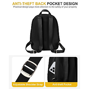 coofay Mini Black Backpack Purse For Women Anti Theft Backpack Small Gym backpack With Shoe Compartment Waterproof Backpack For College Aesthetic Backpack Simple Cute Backpack