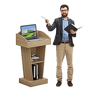 Lectern Simple Lecterns Particle Board Laptop Desk Teacher Podiums with Open Storage Podium Stand Conference Table Podium Stand