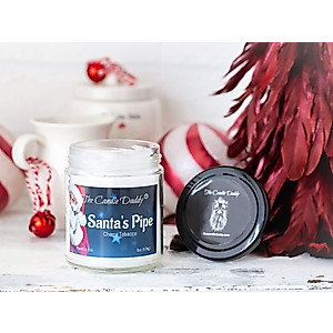 Santa's Pipe Funny Holiday Candle - Cherry Tobacco Scented Candle - Holiday Candle for Christmas, New Years - Hand Poured in USA - 6oz