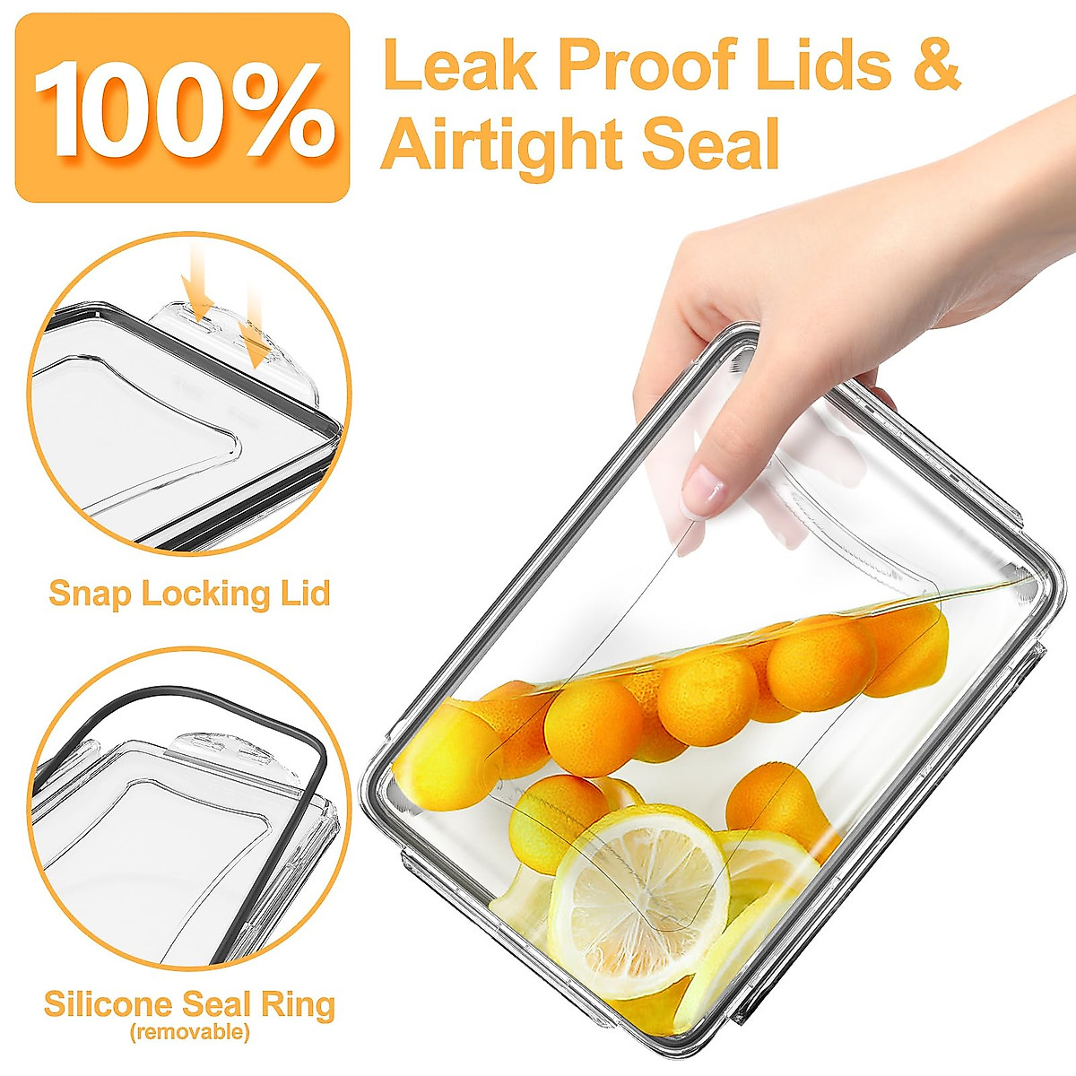 Fyrnova 34 PCS Food Storage Containers with Lids (17 Containers & 17 Airtight Lids), Leak Proof Plastic Meal Prep Container for Pantry & Kitchen Organization, BPA-Free with Labels & Marker