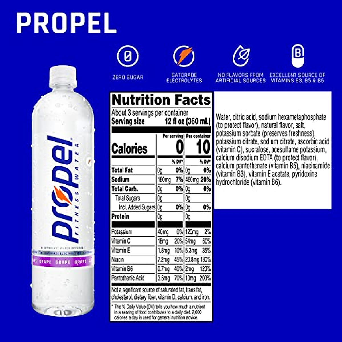 Propel, Grape, 1 Liter (Pack of 6)