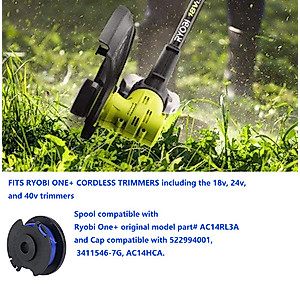 LEIMO KPARTS 0.065 String Trimmer Spool Line for Ryobi One+ AC14RL3A, 0.065" Autofeed Replacement Spools for Ryobi 18V, 24V, and 40V Cordless Trimmers (12 Pack)