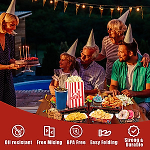 RIKICACA Movie Night Snack Trays with Popcorn Bags and Food Trays, Movie Night Supplies for Movie Theater Family Birthday Party, Outdoor Movie Night Boxes Accessories Kit for Kids