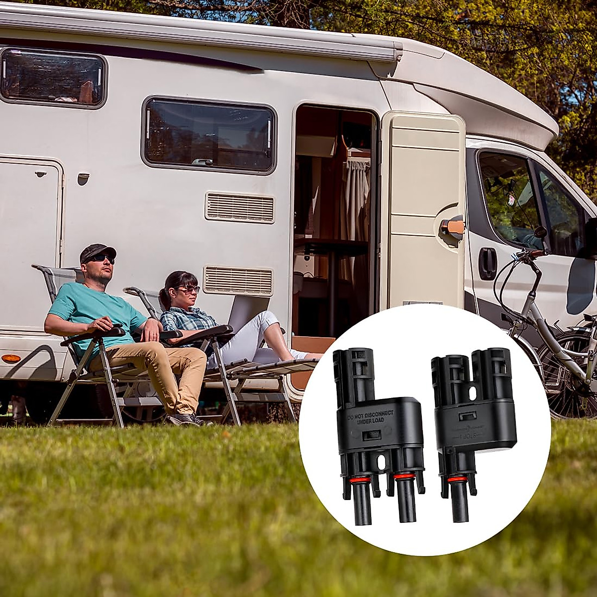 LINXIU Solar Branch Connector Waterproof 2 to1 Branch Connectors Solid Copper Terminal for Parallel Connection Between Solar Panels 1 Pairs