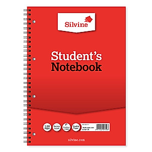 Silvine A4 Twin Wire Student's Notebook. 120 Pages Ruled Ruled 6mm Feint [Pack of 12], White
