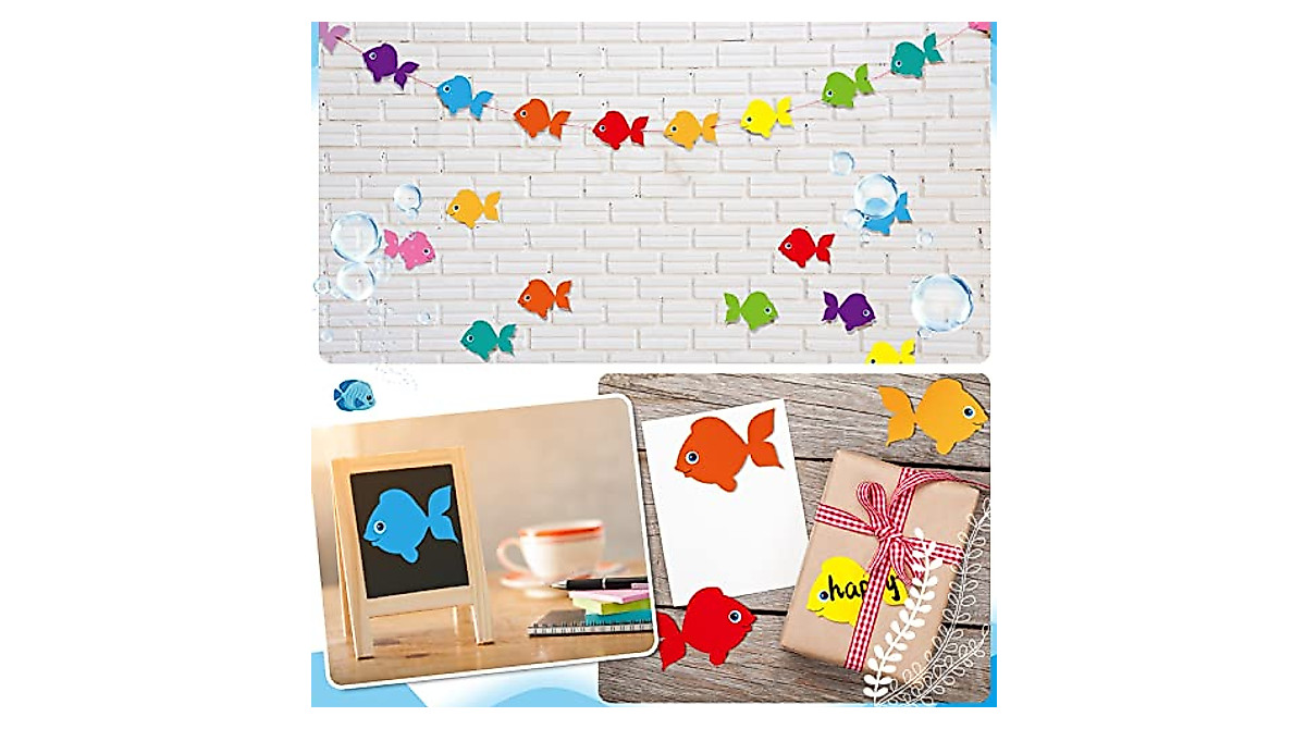Colorful Fish Paper Cutouts for Classroom & Party Decor - 200 Pieces