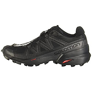 Salomon Speedcross 5 Trail Running Shoes for Women, Black/Black/Phantom, 7.5