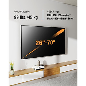 ELIVED Full Motion TV Mount TV Wall Mount Swivel and Tilt for Most 26-55 Inch TVs, Wall Mount TV Bracket with Dual Articulating Arms, Max VESA 400x400, 88 lbs. Loading, 16" Studs