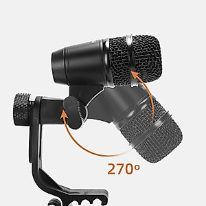 SENWOSI 7 Piece Metal Wired Dynamic Drum Mic Kit Kick bass, Tom/Snare Drum and cymbal mics for Performing and Recording Drummers - Comes with, Stand, Thread clamp, etc（G-7）