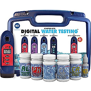 486201-K Exact® Pool EZ Photometer Starter Kit | 10 Parameters - F/C/T Chlorine, pH, Alkalinity, Calcium, Cyanuric, Copper, Salt, & Phosphate | 25 Tests Ea. w/o PO4, Cu, NaCl | NSF Certified