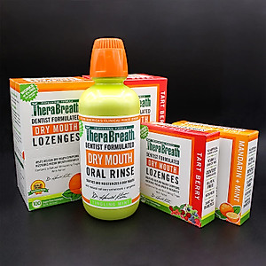 TheraBreath Dry Mouth Lozenges with ZINC, Tart Berry Flavor, 24 Lozenges