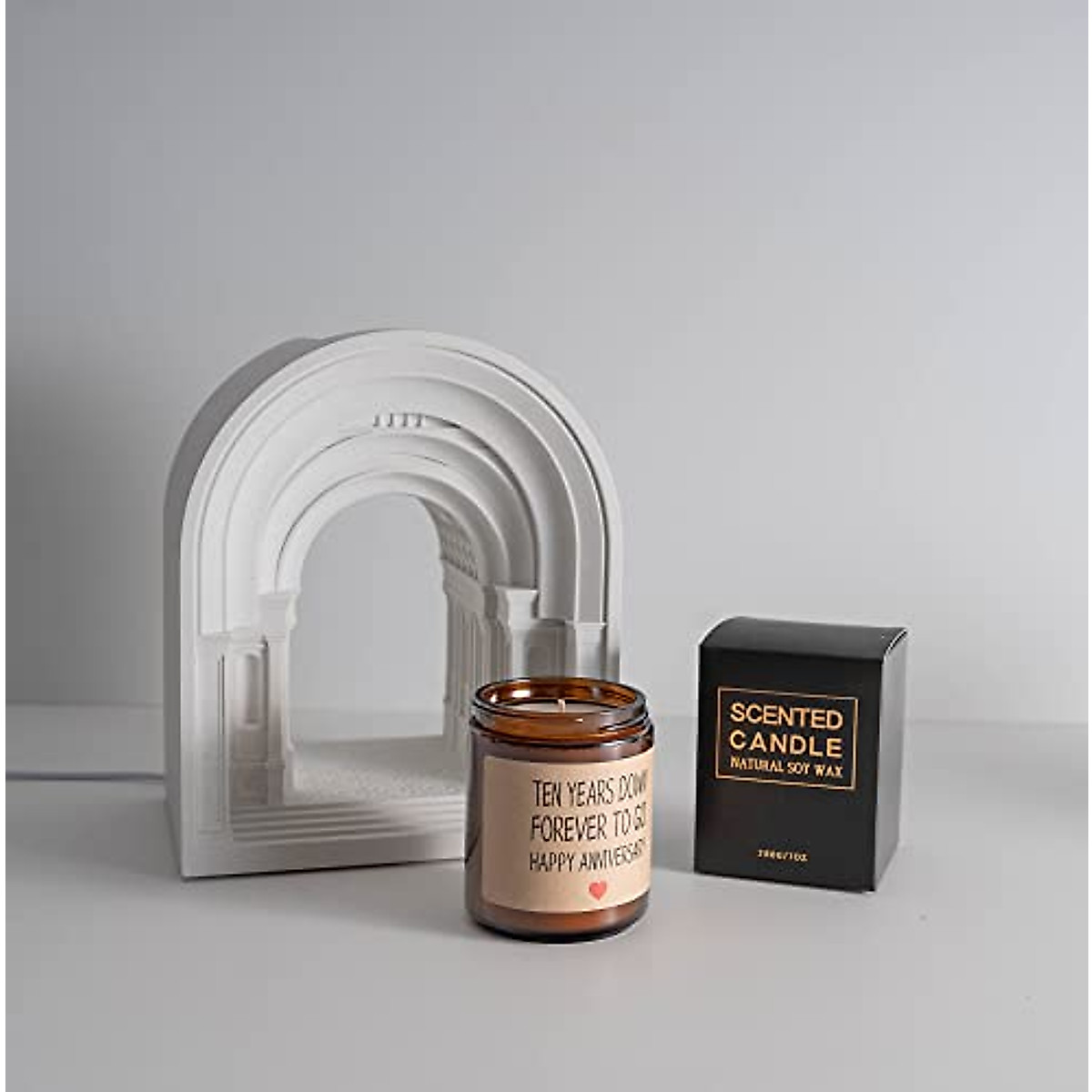 Scented Candle - 10 Years Anniversary Candle Gift for Couple, Happy 10th Anniversary Present for Him, Her, Husband, Wife, Wedding