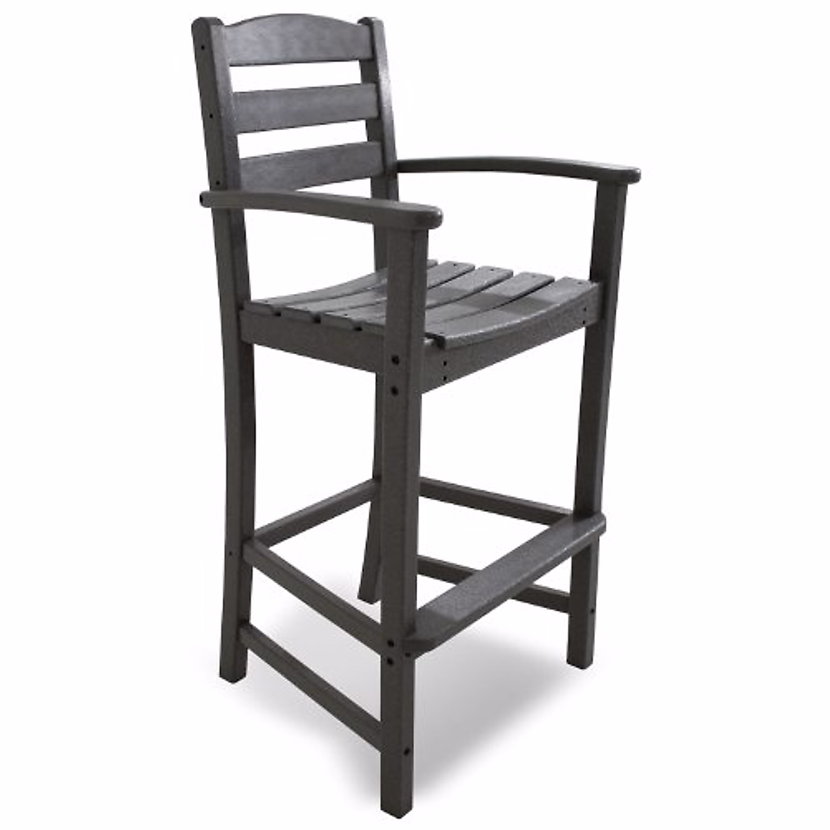 POLYWOOD TD202GY La Casa Café Bar Arm Chair, Slate Grey