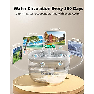 Sandpoy Automatic Cat Feeder and Water Dispenser FW1, 3L Cat Food Dispenser with Locking Lid, Two-in-One Set Timed Cat Feeder for Cats and Puppies, Pet Feeder with Portion Control, 4 Daily Meals