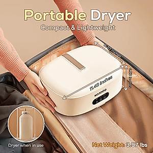 Mojoco Portable Clothes Dryer - Portable Dryer for Apartment, RV, Travel - Premium Mini Dryer Machine for Light Clothes, Underwear, Baby Clothes - Quick and Easy to Use Small/Compact Dryer Machine