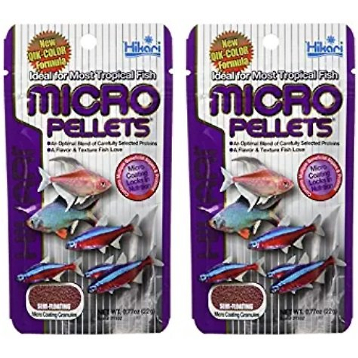 Hikari Tropical Semi-Floating Micro Pellets for Pets, 0.77-Ounce (2 Pack)