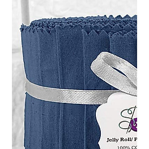 Soimoi 40Pcs Solid Blue Cotton Precut Fabrics for Quilting Craft Strips 2.5 Inches Jelly Roll