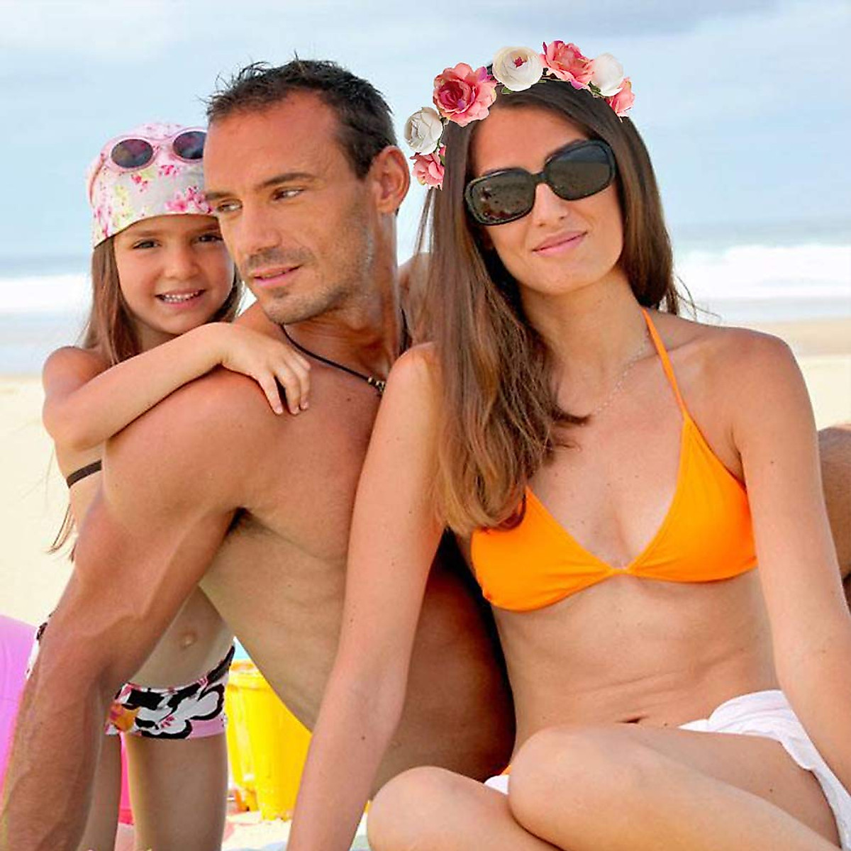 Flower Crown Headband Rose Wreath Garland Hair Bands Floral Wedding Bridal Hair Hoop Women Ladies Leaf Ribbon Party Decoration Headdress Headwear Christmas Handmade Headpiece Hair Accessories Hot Pink