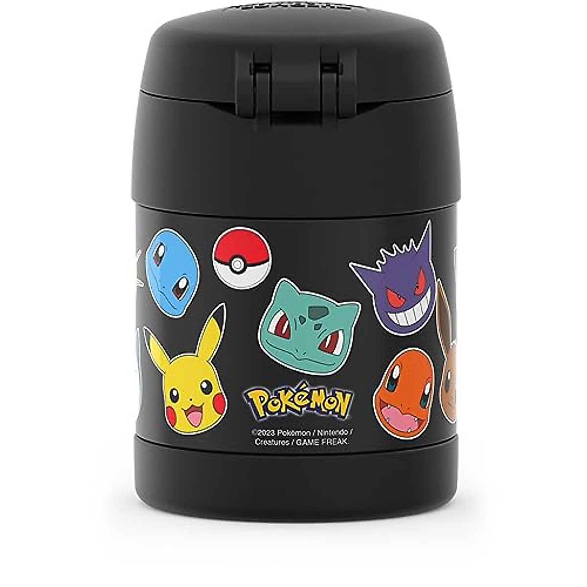 THERMOS FUNTAINER 10 Ounce Stainless Steel Vacuum Insulated Kids Food Jar with Spoon, Pokemon