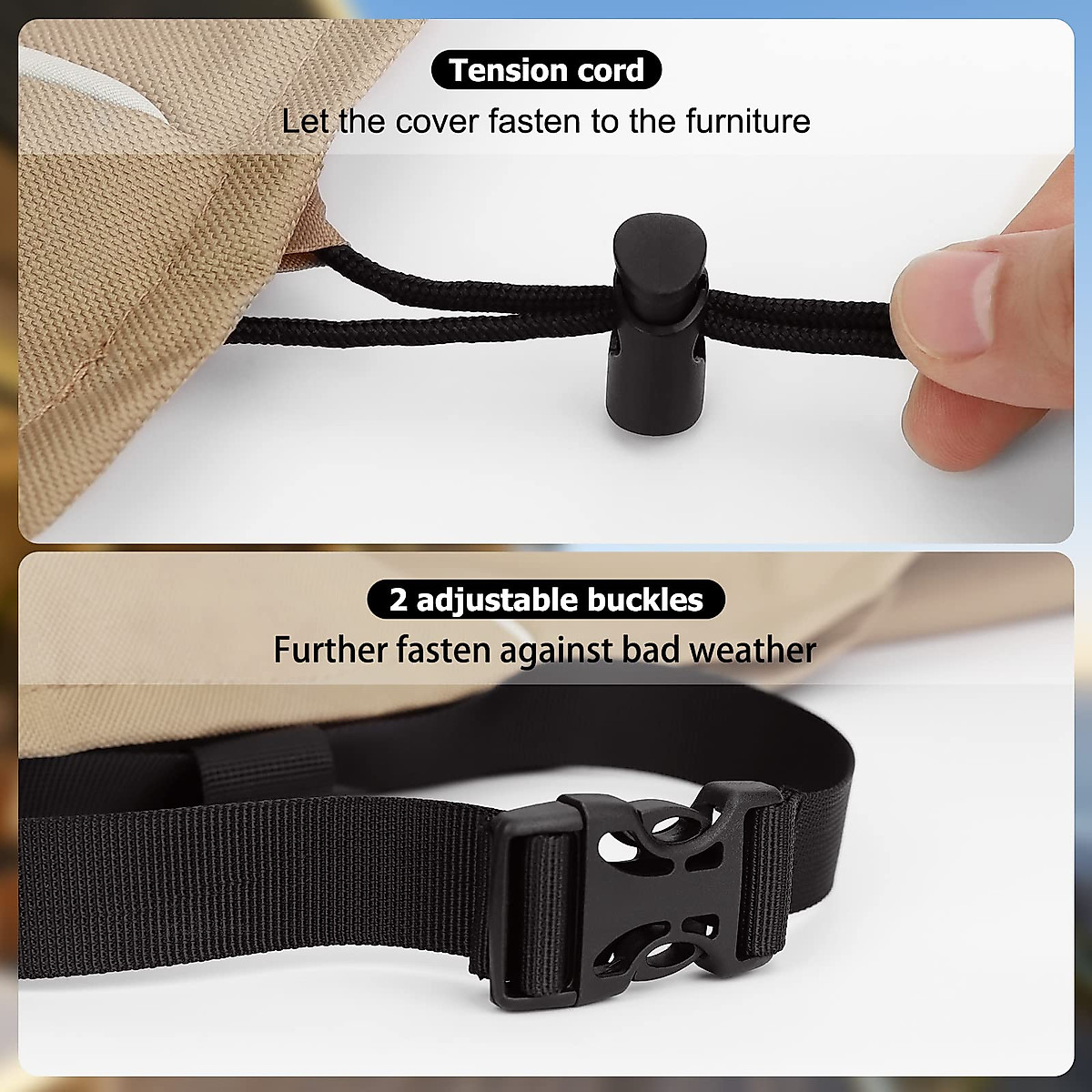 Rosoenvi Outdoor Chair Cover, Patio Chair Cover and Outdoor Furniture Cover Waterproof, Adirondack Chair Covers, Patio Furniture Covers for Rainy, Snowy and Sunny, 36 x 28 x 47 Inch, 2 Pack