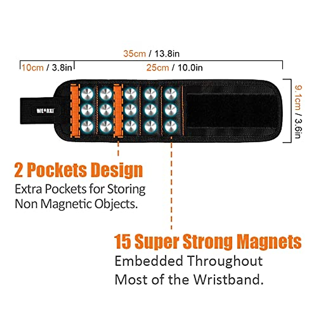 WEARXI Gifts for Men, Stocking Stuffers for Men Magnetic Wristband, Tool Gifts for Men Who Have Everything, 9 in 1 Multitool Pen Set Tech Gifts for Men,