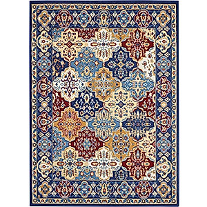 Nourison Grafix Persian Multicolor 5'3" x 7'3" Area -Rug, Easy -Cleaning, Non Shedding, Bed Room, Living Room, Dining Room, Kitchen (5x7)