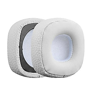 Geekria QuickFit Replacement Ear Pads for Marshall Major III Wired, Major III Bluetooth Wireless, MID ANC Headphones Ear Cushions, Headset Earpads, Ear Cups Cover Repair Parts (White)