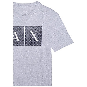 A|X ARMANI EXCHANGE mens Crew Quited Logo Tee T Shirt, Heather Grey, Medium US
