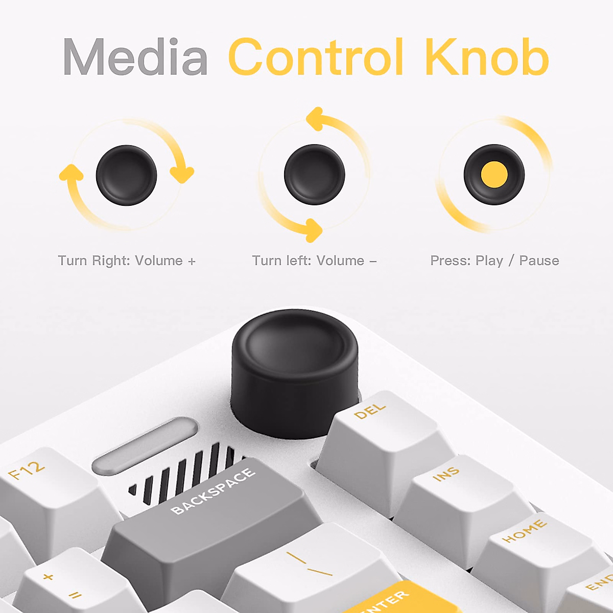 iQunix ZX75 Gravity Wave 75% RGB Mechanical Keyboard with Volume Knob, 81 Keys Hotswap Moonstone Switches Wireless Gaming Keyboard, Supports Bluetooth 5.1, 2.4GHz and Wired, for Win/Mac