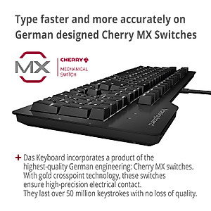 Das Keyboard Prime 13 Backlit Wired Mechanical Keyboard, Cherry MX Brown Mechanical Switches, Clean White LED Backlit Keys, USB Pass-Through, Aluminum Top Panel (104 Keys, Black)
