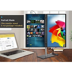 Virzen Triple Screen 15.6" Portable Foldable Monitor Dual Screen with VESA Extender 1080P FHD IPS for Laptop PC 360°Rotation Kickstand for Windows MAC OS Smartphone,PS5,Switch