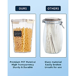 Blue Boat Airtight 16 PCS Food Storage Containers Set with Lids, BPA Free Plastic Kitchen Pantry Organizers, Food Canisters for Cereal, Flour, Sugar, Pasta, Dry Food, Include Labels & Marker