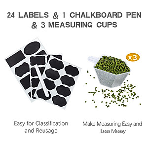 PANTRYSTAR Medium Food Storage Containers with Lids Airtight 3.6L /121.7Oz, for Flour, Sugar, Baking Supply and Dry Food Storage, 3PCS BPA Free Plastic Canisters for Kitchen Pantry Organization