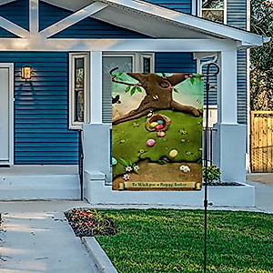 My Little Nest Seasonal Garden Flag Easter Basket And Eggs Double Sided Vertical Garden Flags for Home Yard Holiday Flag Outdoor Decoration Farmhouse Banner 12"x18"