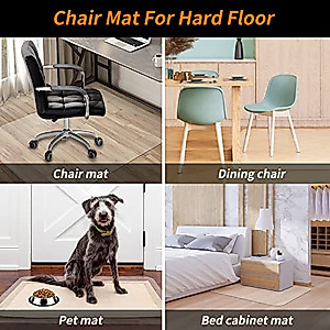 Office Chair Mat for Hardwood Floor - 36"x48" Floor Protector Mat for Rolling Chair, Clear Computer Desk Chair Mat for Hard Floor Use - Double Sided Texture, Easy Glide and Flat Without Curling